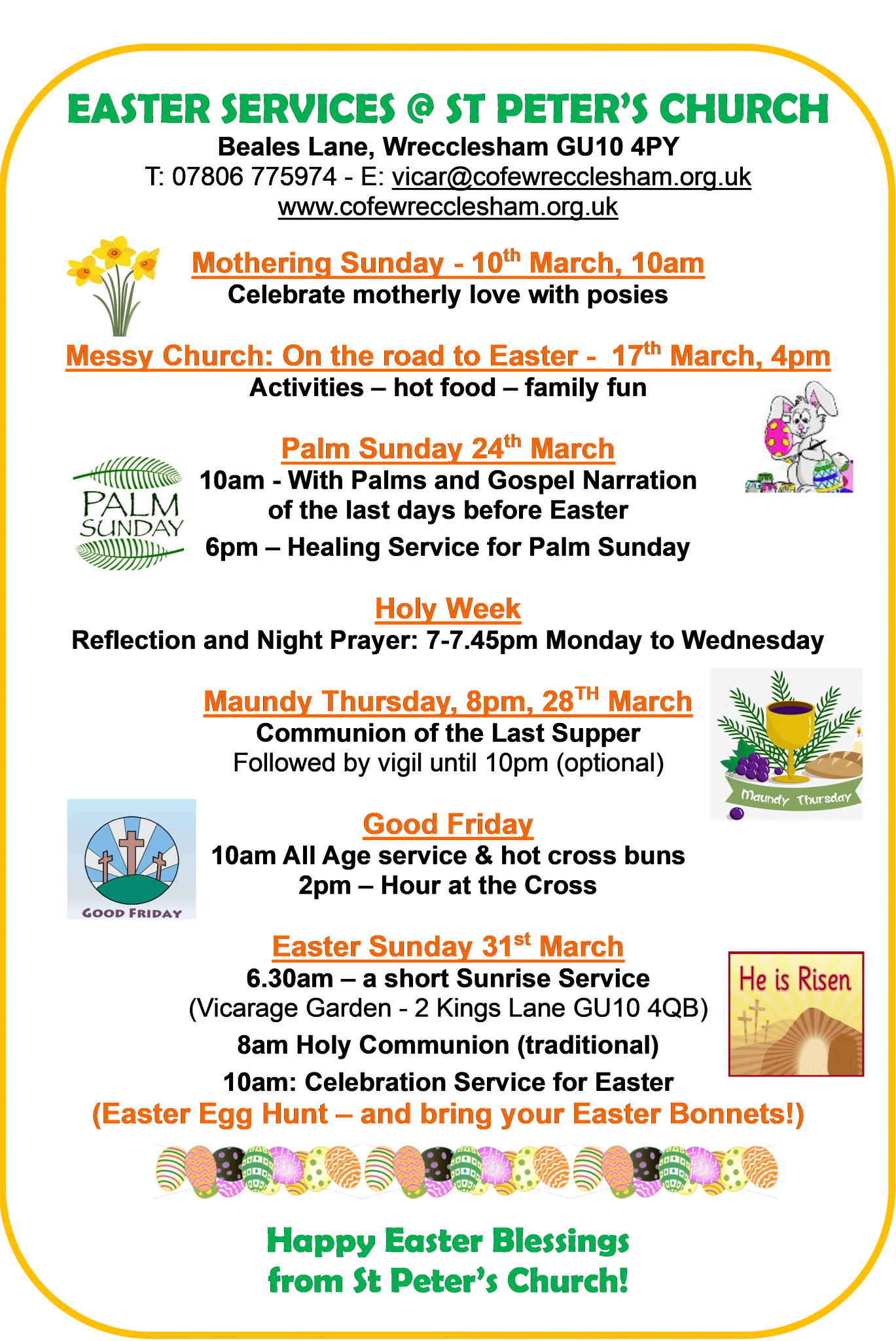 Easter Services 2024 - St Peter's Church Wrecclesham